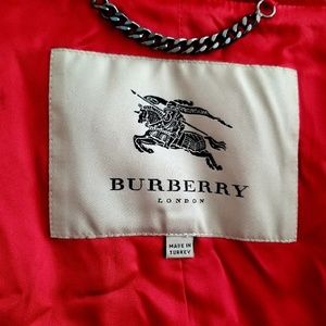 Burberry | Jackets & Coats | Preowned Burberry Red Coat | Poshmark